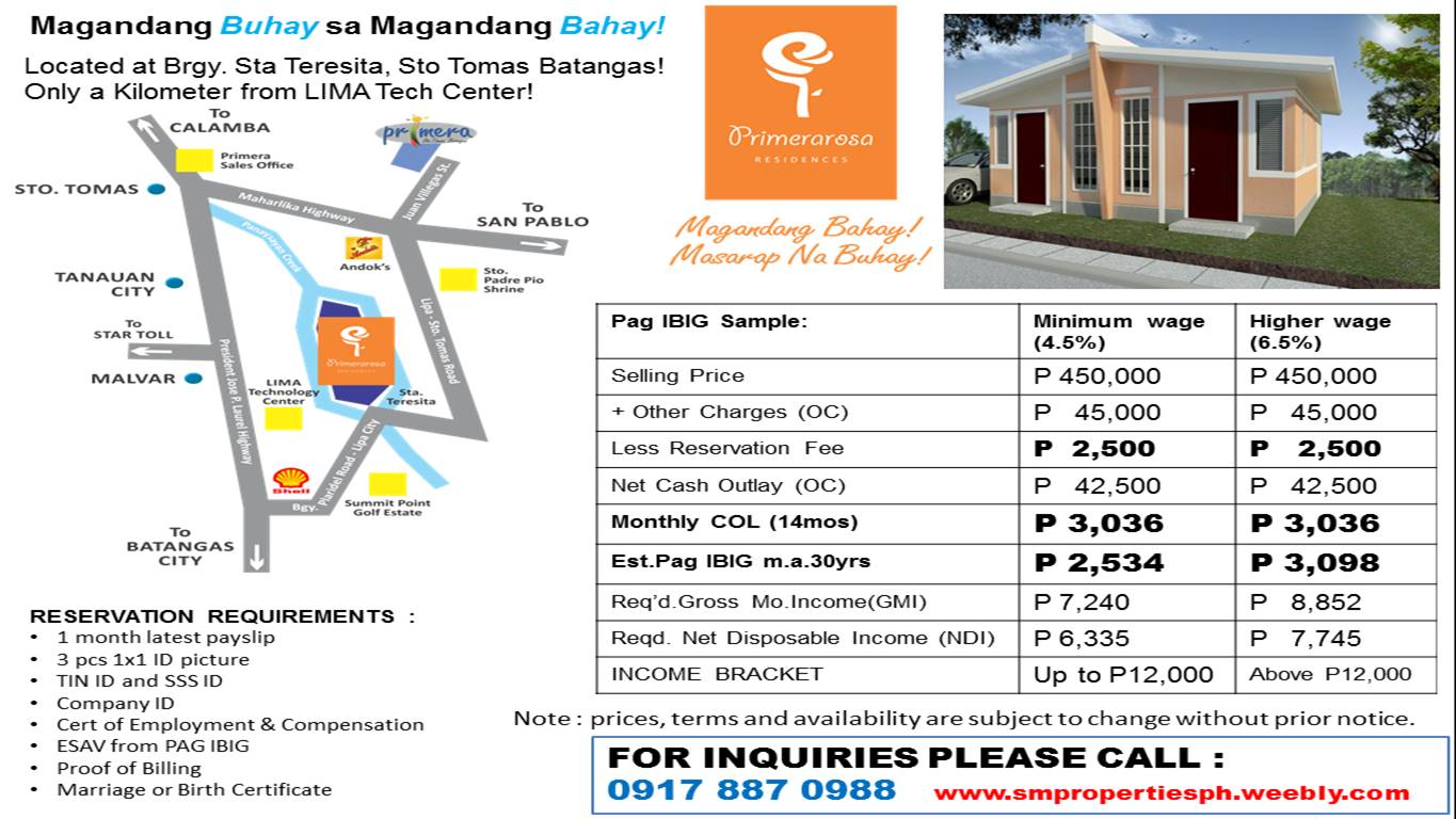 SM's Lowcost housing in Batangas Primerarosa