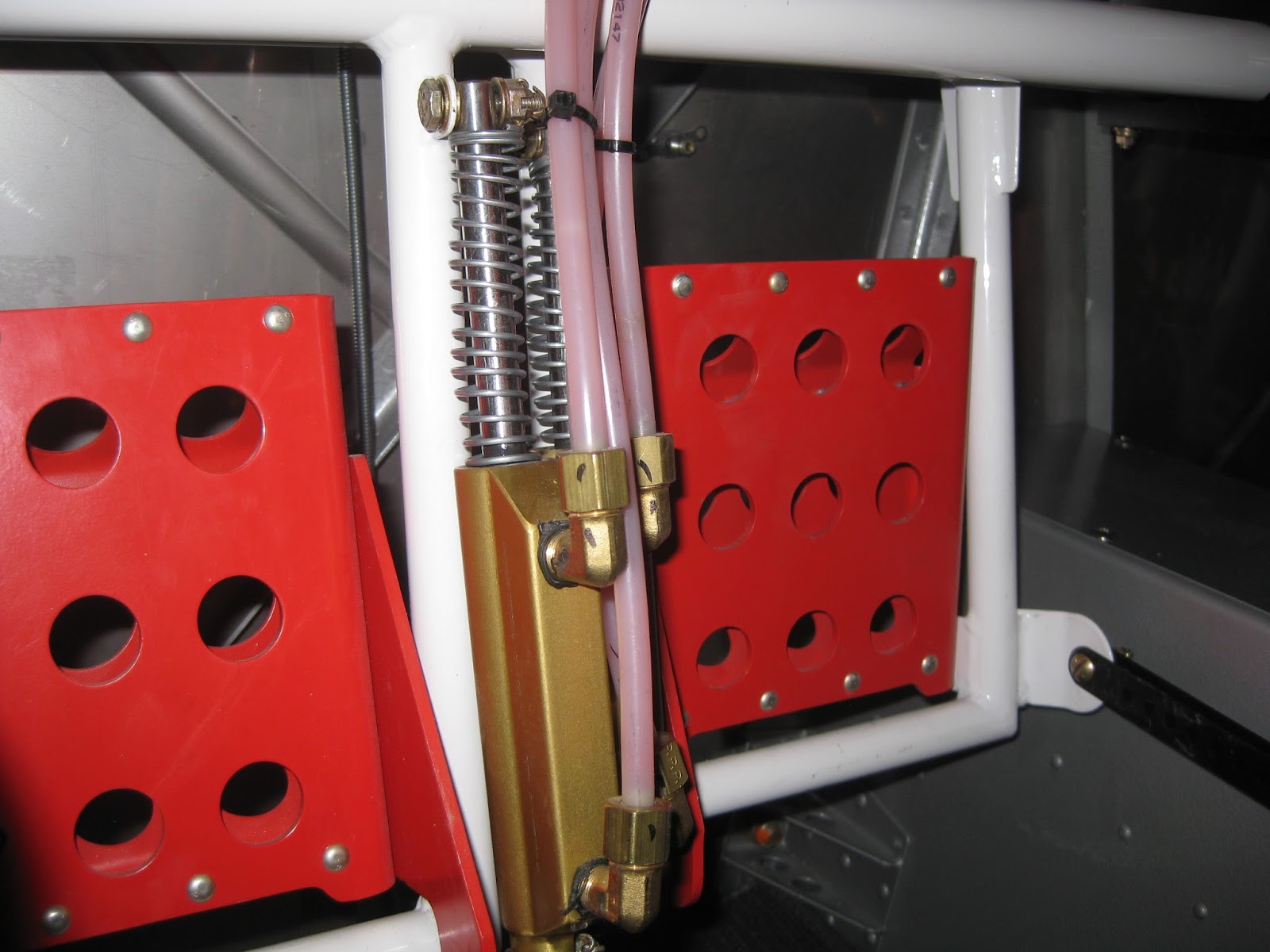 E's Van's RV-14A: Modification: Rudder pedal springs.