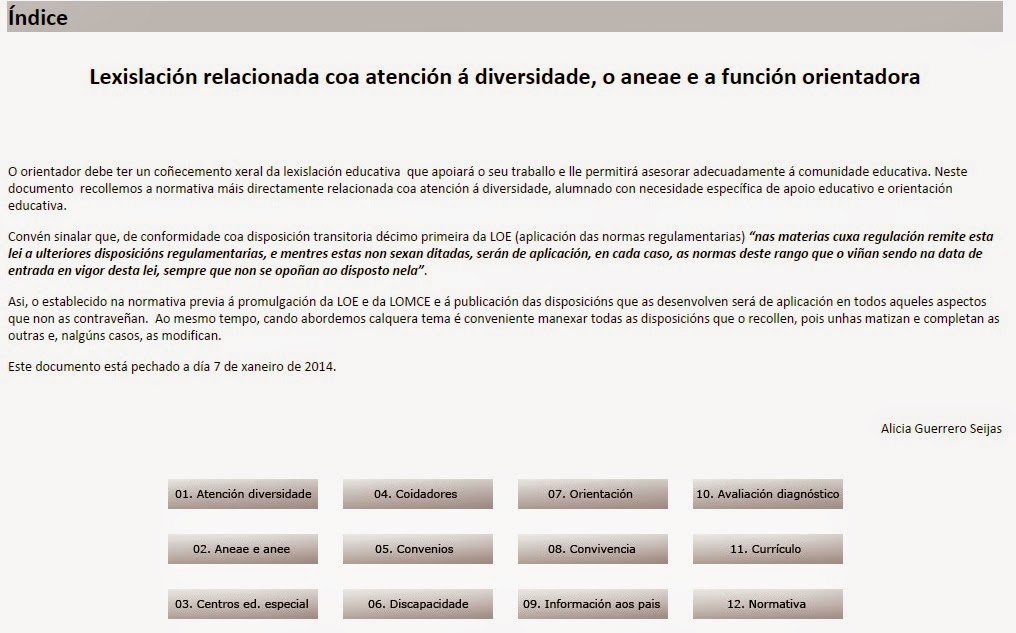 Psicología y Orientación Escolar: Legislación relacionada con la ...