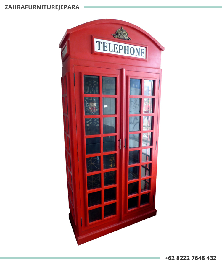 LEMARI BOX TELEPON INGGRIS WARNA MERAH - Furniture Terbaru