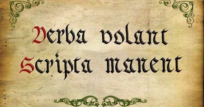 antilogos.15: «Verba volant, scripta manent»