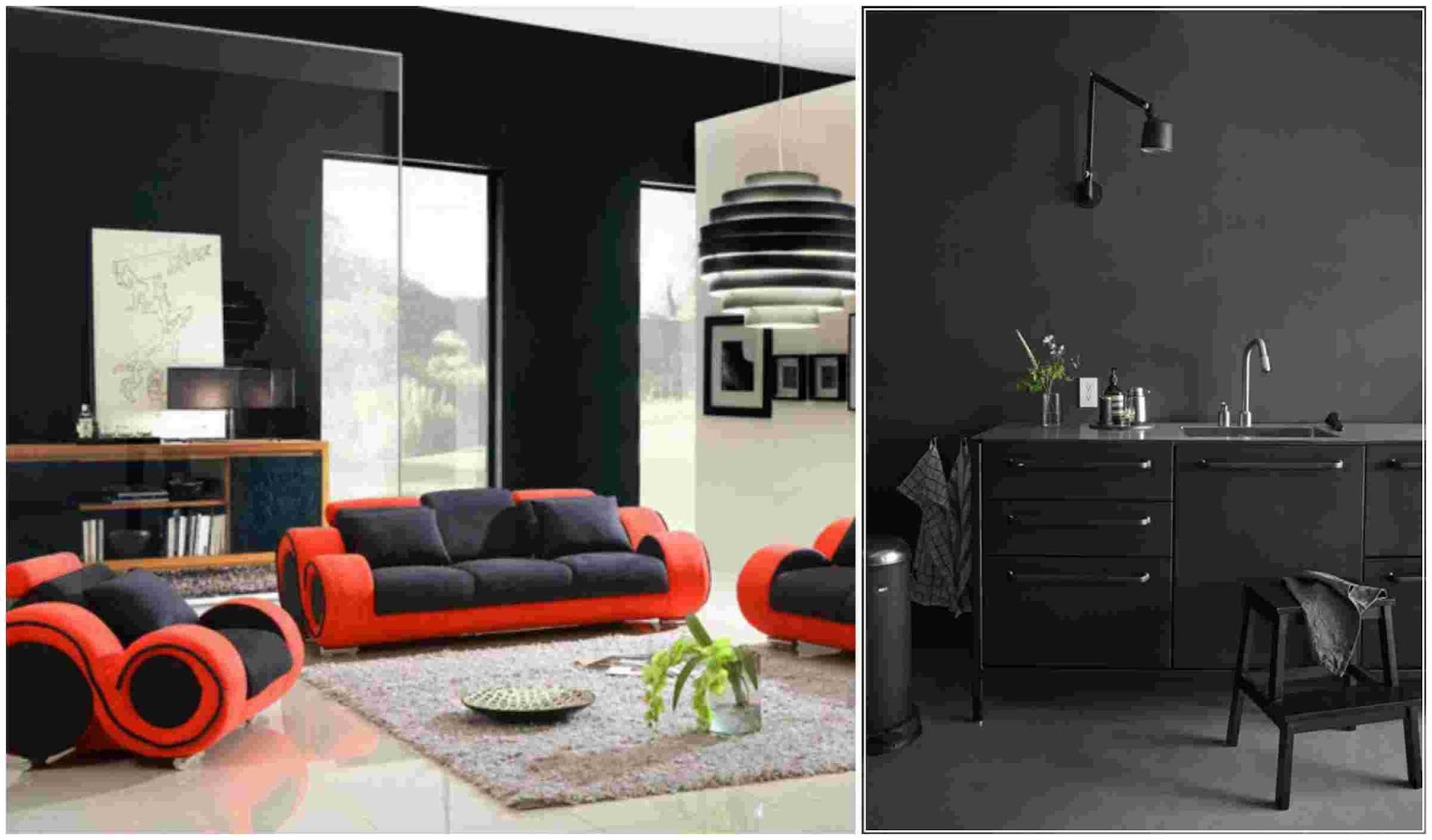 Wall color Black - 56 examples of successful interior design - Diy Fun ...