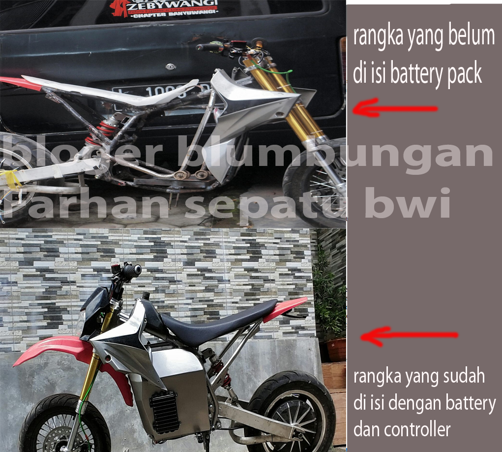 Sepeda Motor Listrik Rakitan rangka RXZ