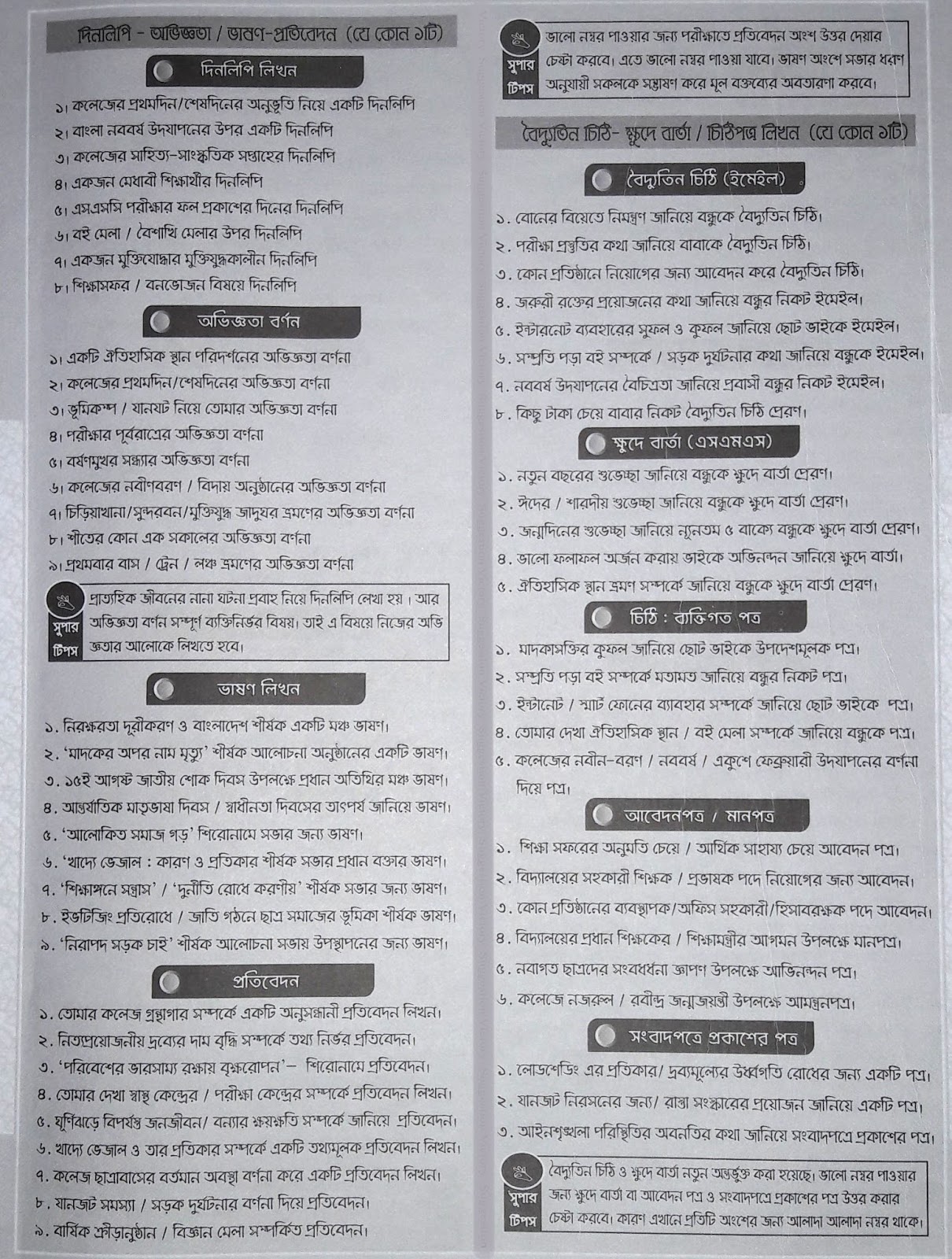 HSC Bangla 2nd Paper Suggestion 2023 with Question Paper - 100% Common