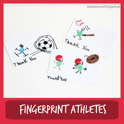 Kitchen Floor Crafts: Fingerprint Athletes