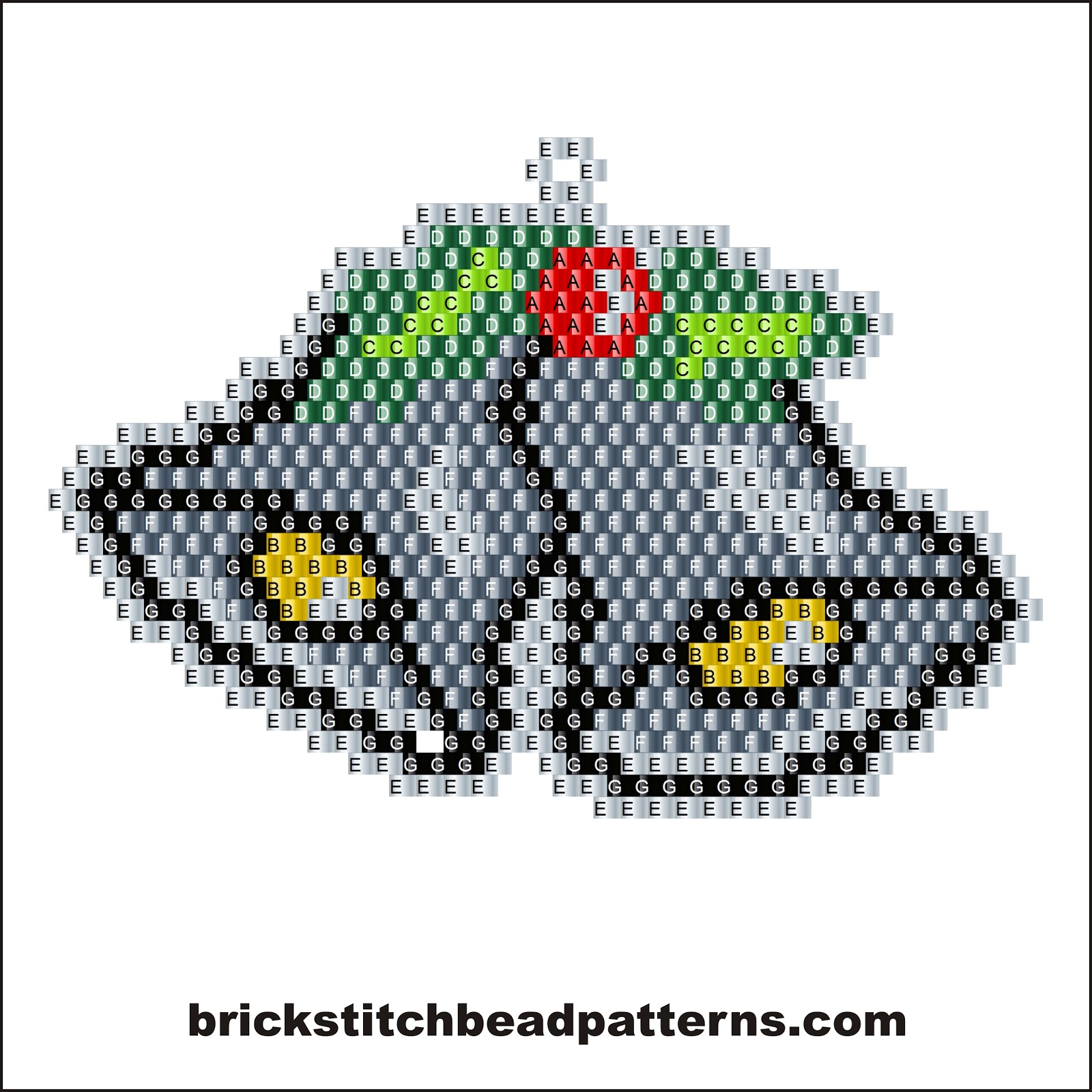 Brick Stitch Bead Patterns Journal: Silver Bells Free Christmas Brick ...