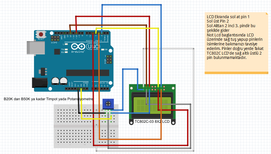 2x8 Tc802c Lcd Arduino Uno Bağlantısı ~ İleri Arduino