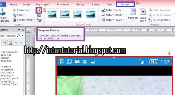 Cara Terbaru Compress Gambar di Ms Word 2017 ~ Intan Tutorial