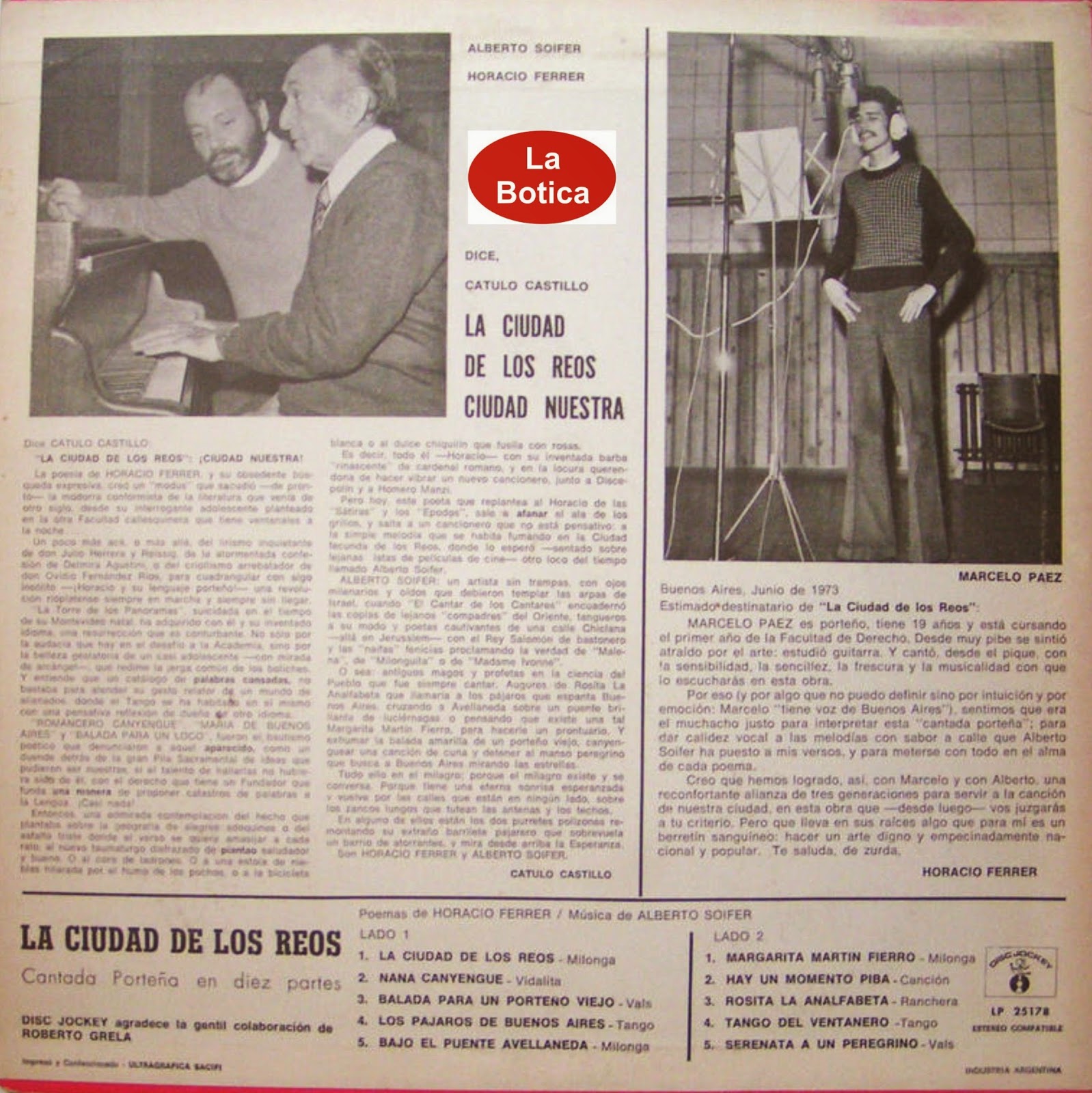 La nova Botica del Aleman.: Tango - Horacio Ferrer – La ciudad de los reos