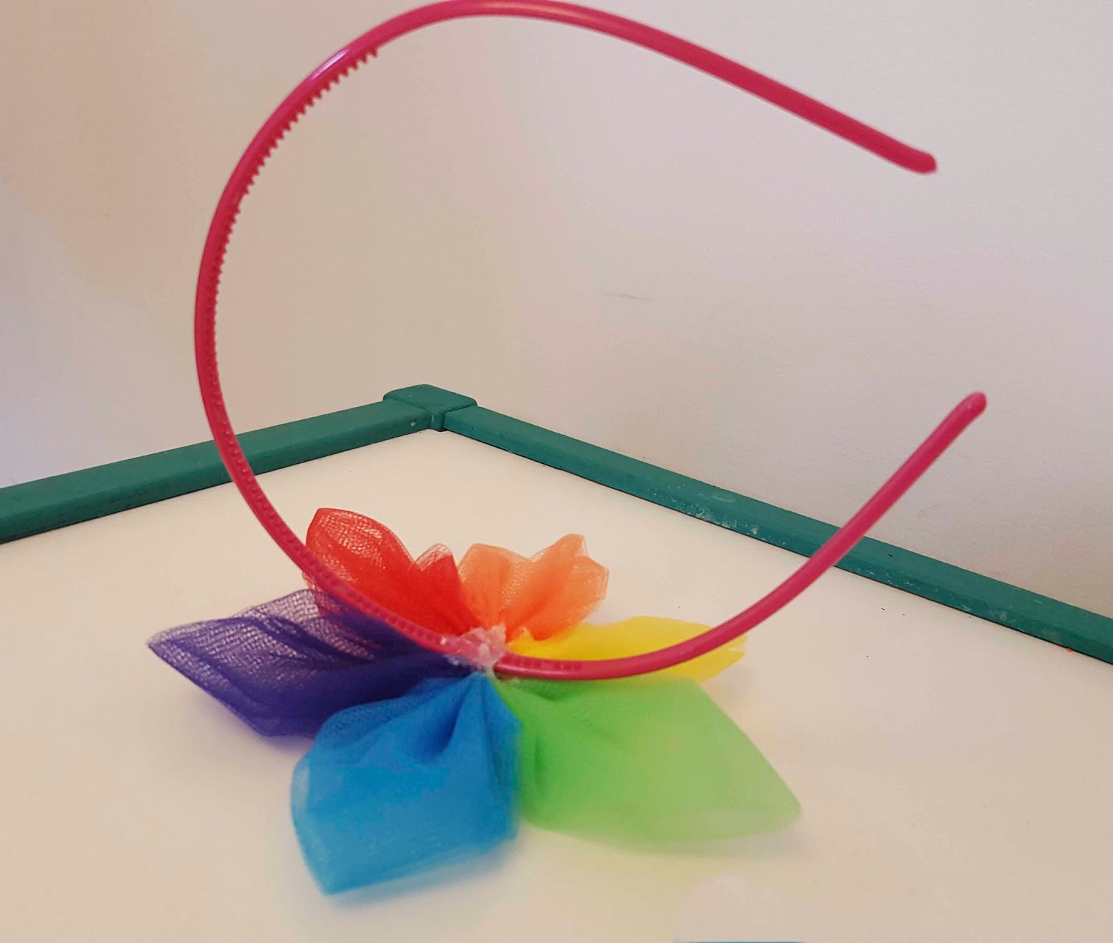 ChemKnits: Pride Headband - DIY Rainbow Tulle Flower