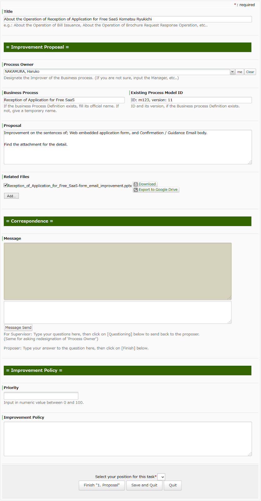 Workflow Sample: Business Process for Business Process Improvement!?