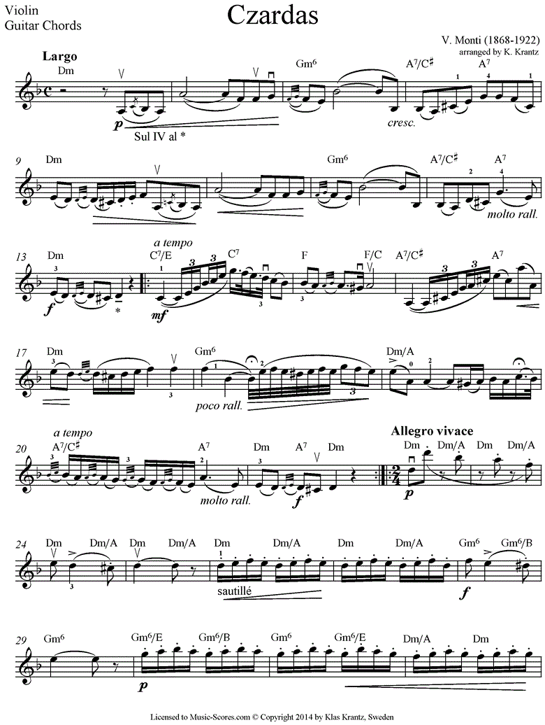 Czardas | Portal das Partituras - Partituras - Melodias - afinador ...