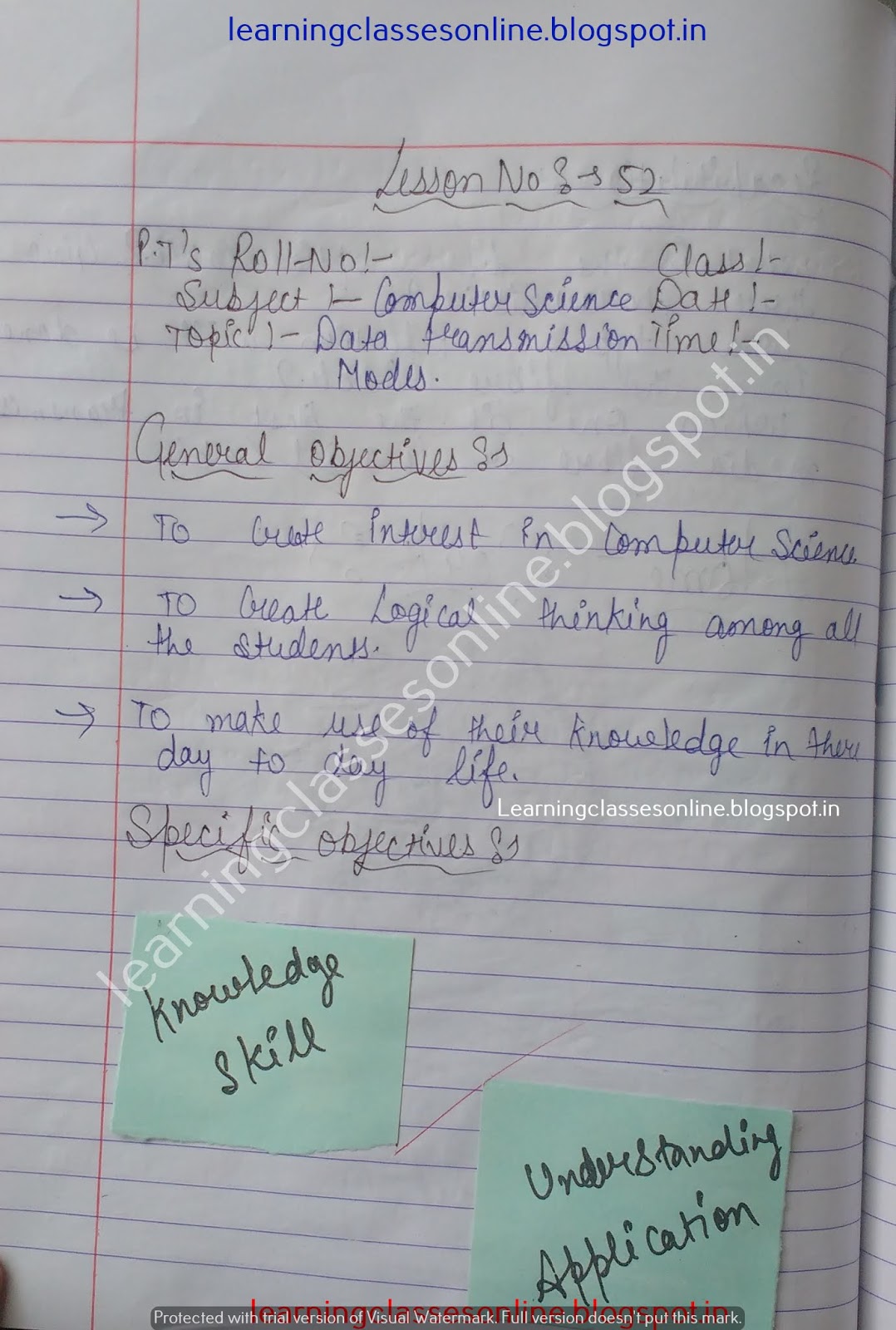 Lesson Plan For Computer Science on data transmission modes