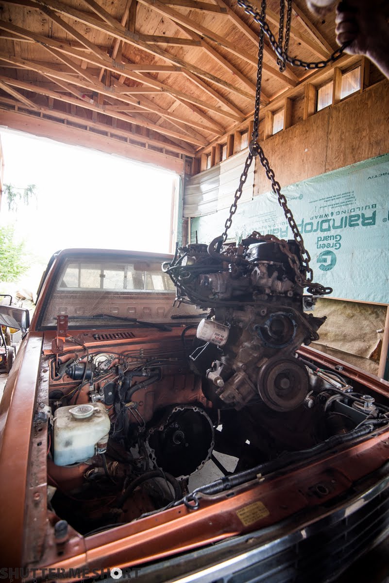 Grandpa's Truck day 2 and 3 - engine removal and disassembly