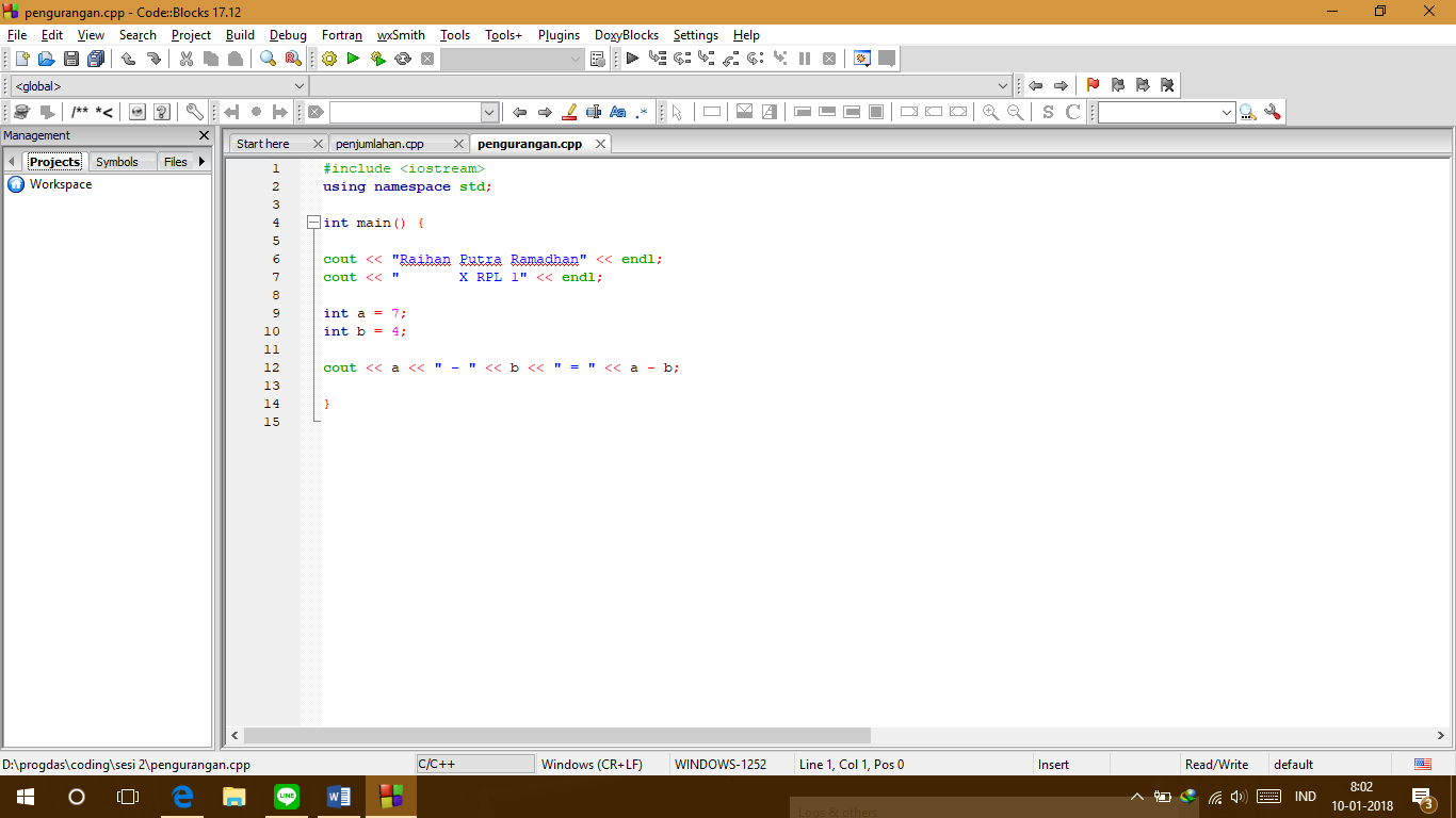 Cara Mengoding CPP Menggunakan Code Block ~ I Time