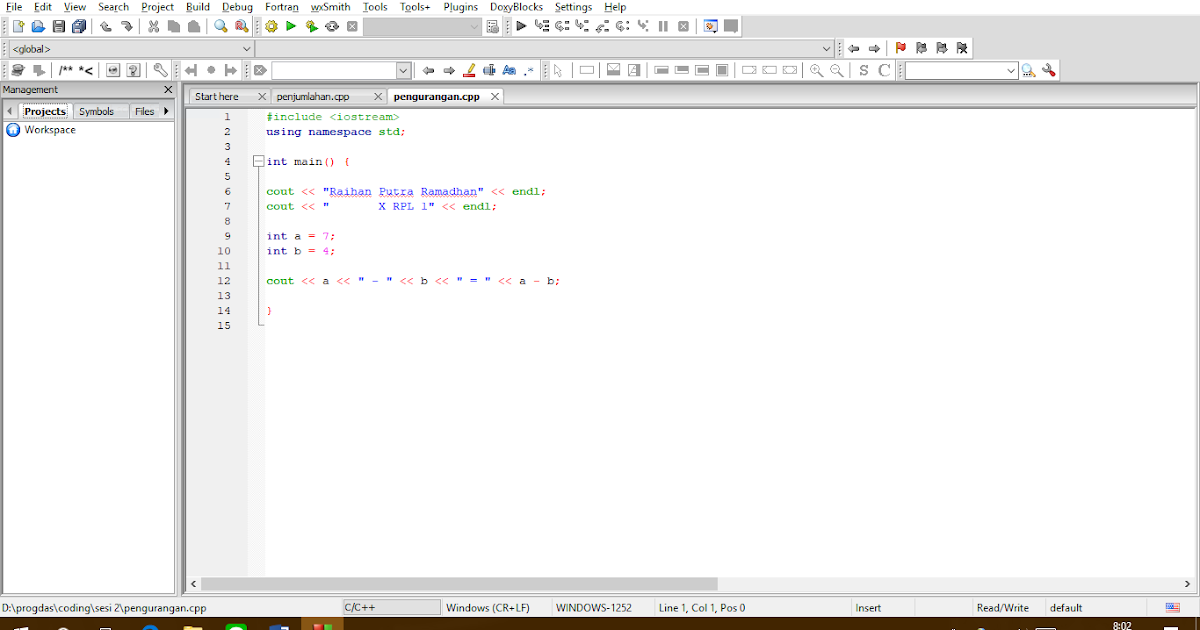 Cara Mengoding CPP Menggunakan Code Block ~ I Time