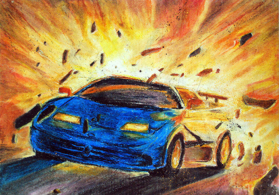 Cars In Oil Pastels