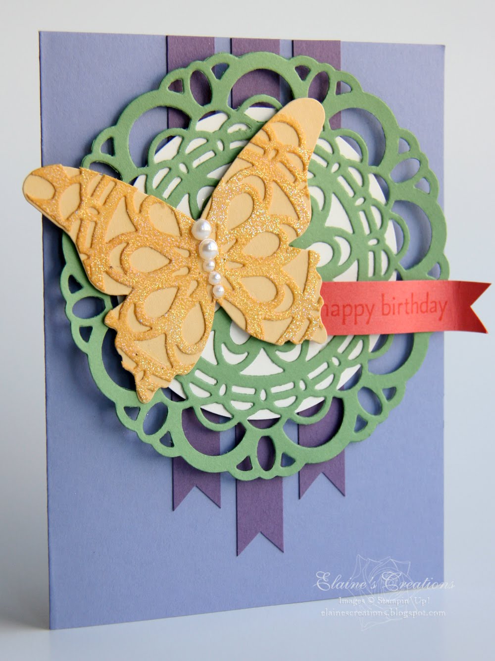 Elaine's Creations: Beautiful Butterflies Paper Doily Card
