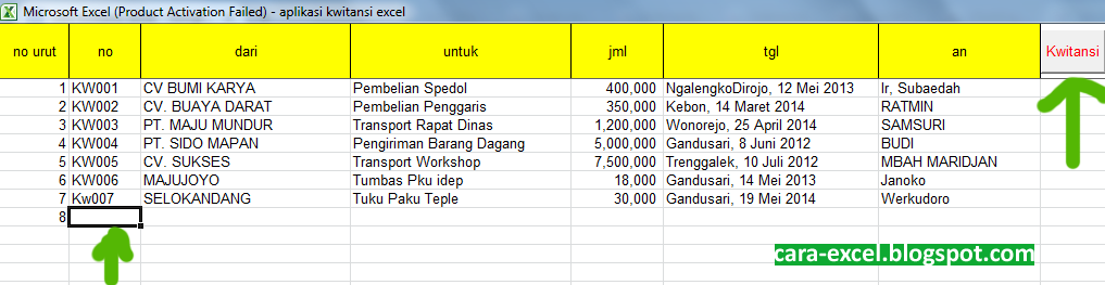 Cara Membuat Kwitansi Menggunakan Excel - Cara-Excel