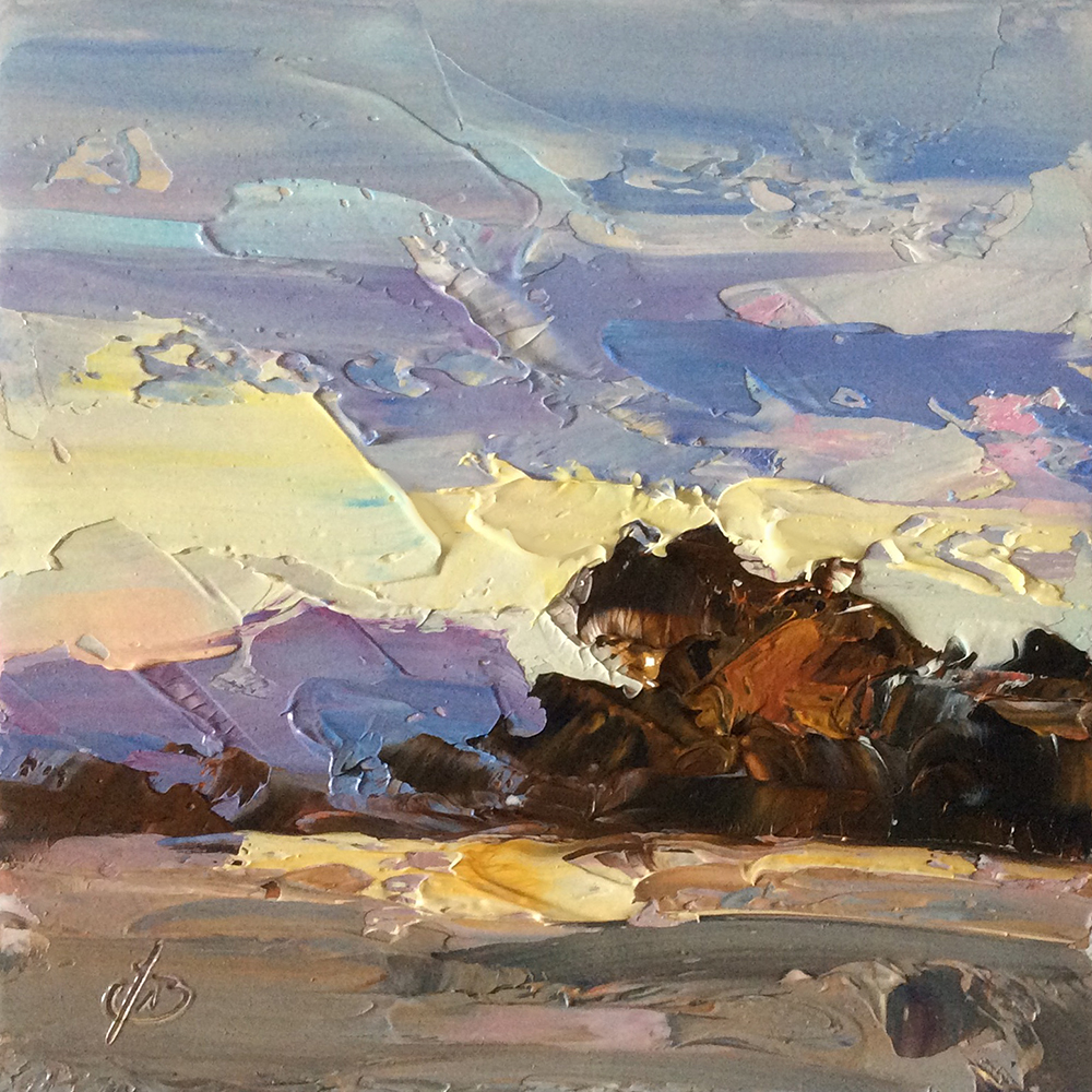 Freshness Of Cold Palette Knife Landscape Oil Painting Freshness Of Cold Palette Knife Landscape Oil Painting