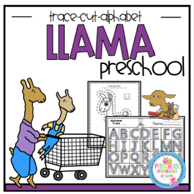 Free Llama Trace-Cut-and Alphabet Practice ~ Preschool Printables