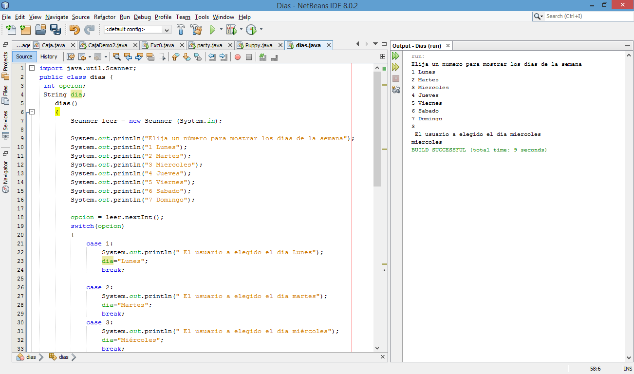Programación....: Instrucción Switch