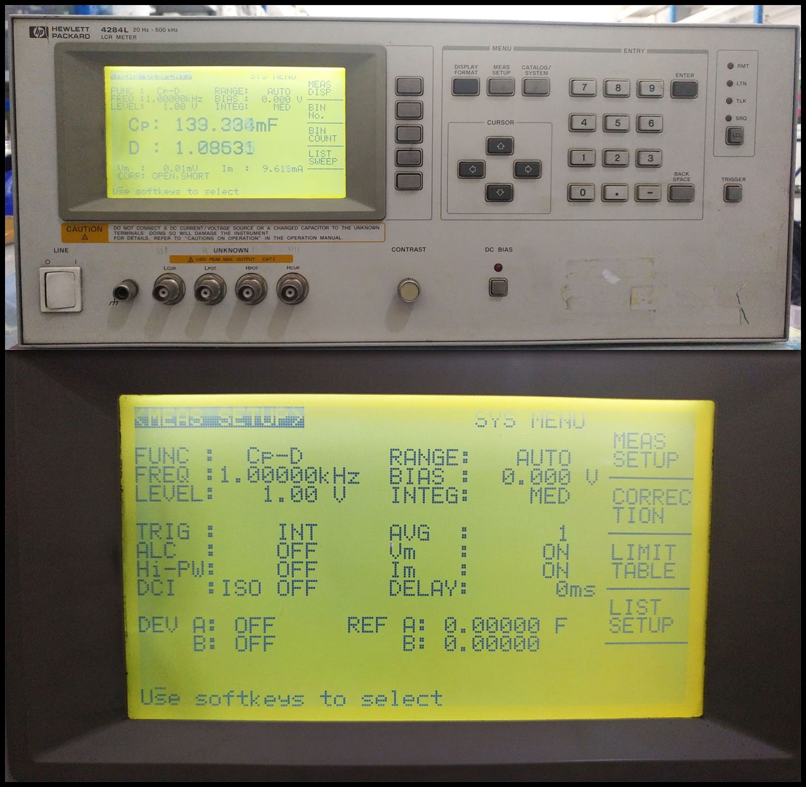2nd MACHINE: LCR METER 4284L 20 Hz - 500 kHz Hewlett Packard