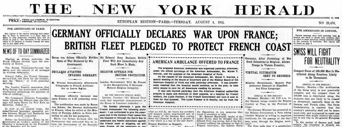 Lo Que Pasó en la Historia: August 3: Germany declared war on France ...