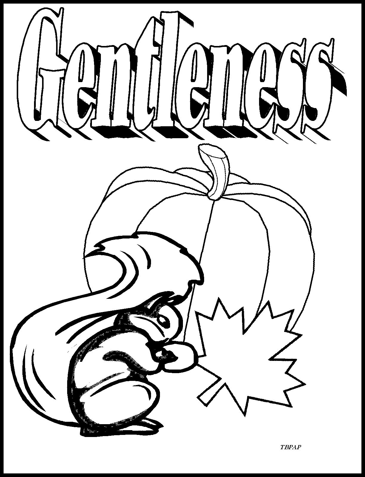Gentleness Fruit Of The Spirit Coloring Sheets Coloring Pages