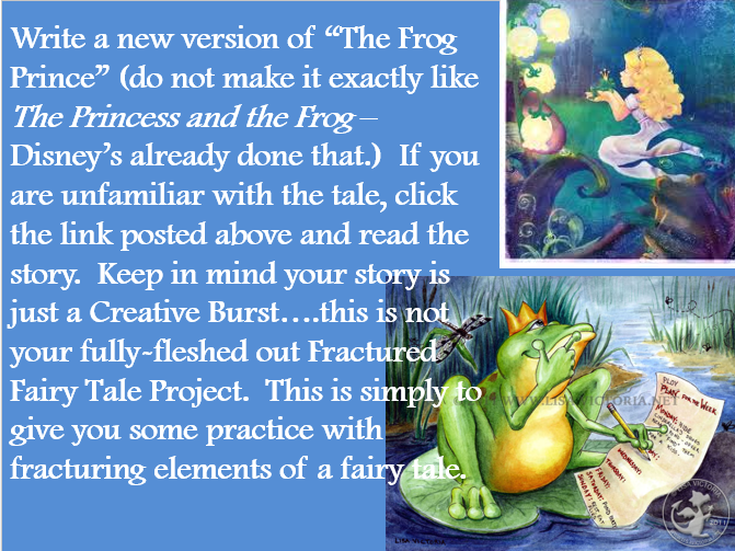 Creative Writing I - Fall 2014: Thursday, October 2 - The Frog Prince