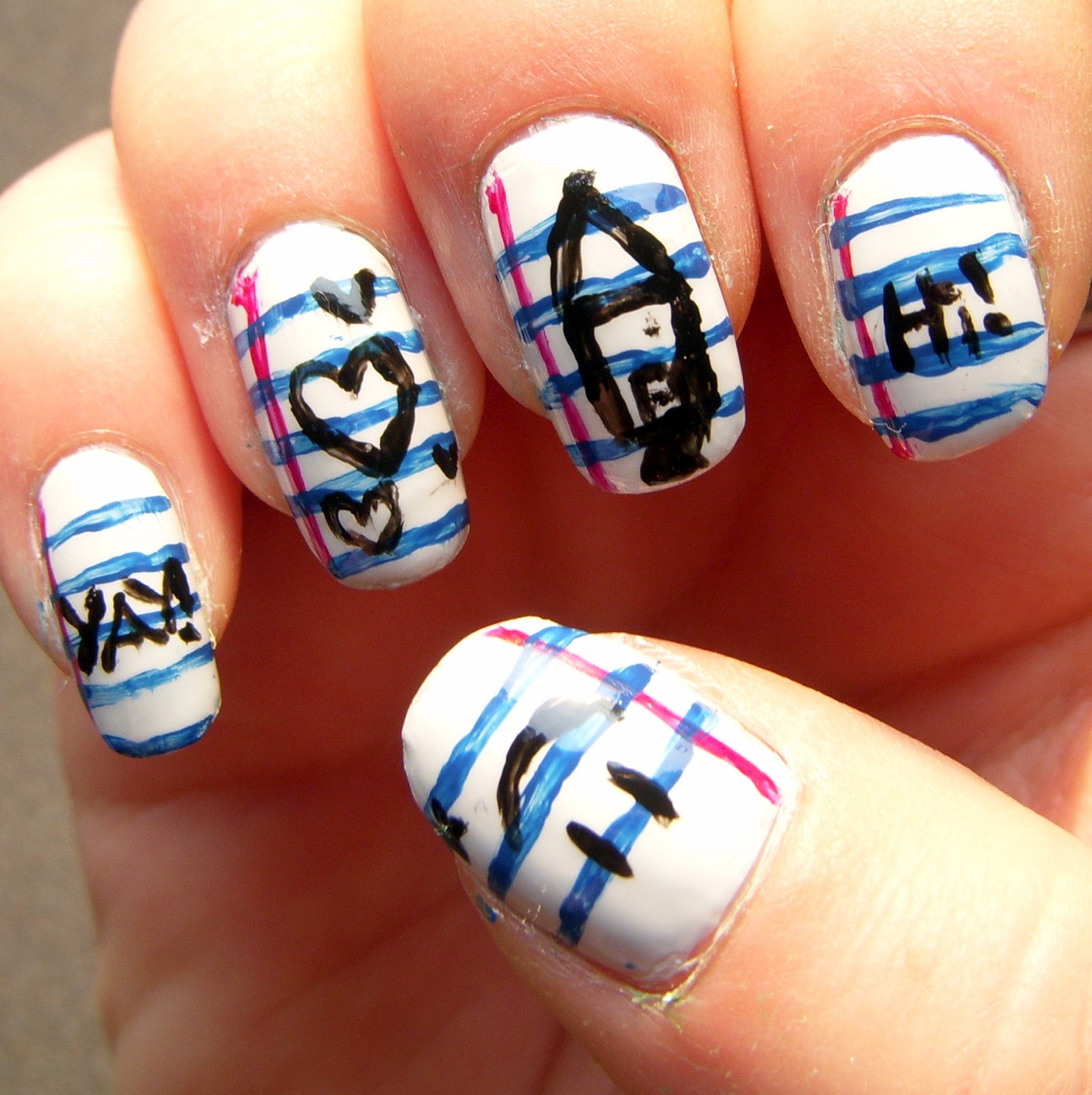 Quixii's Nails: 09/23/12 - Notebook/Back to School Nails