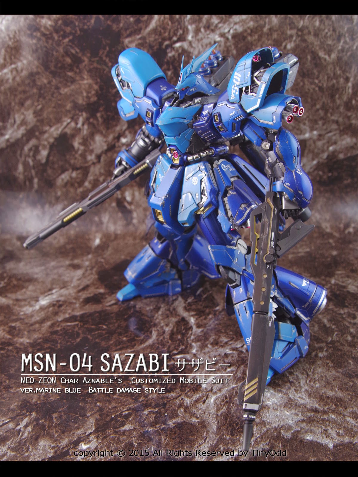 Gundam Family: MG 1/100 MSN-04 Sazabi Marine Blue Style Painted Build