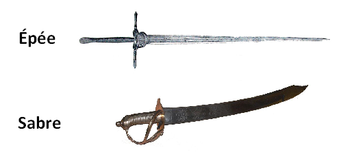 Quelle est la différence entre une épée et un sabre