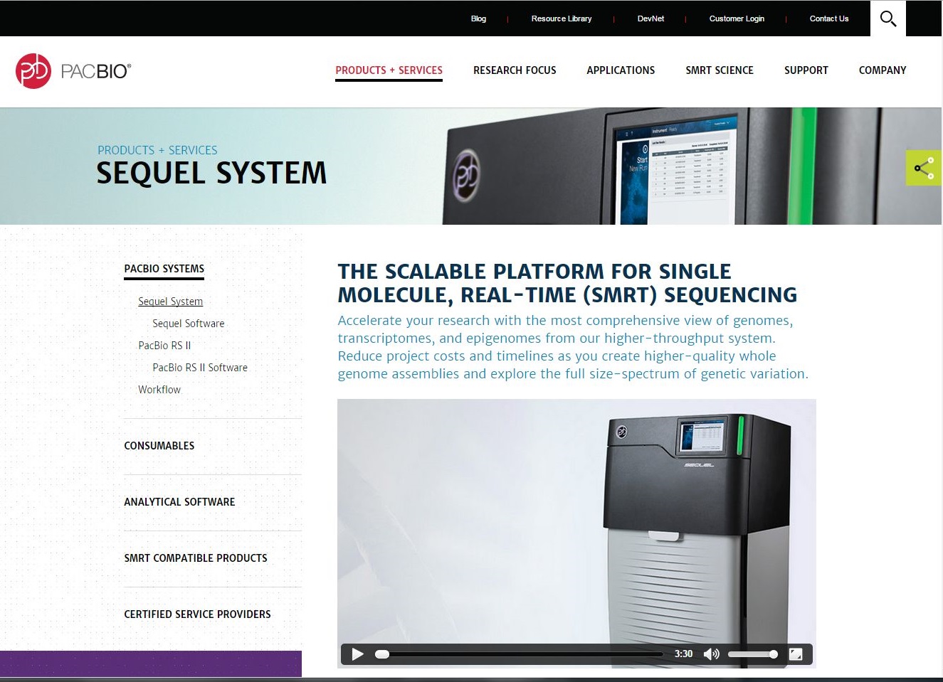 パックマンの挑戦 － PacBioシークエンサー: PacBio 新型シークエンサー Sequel System