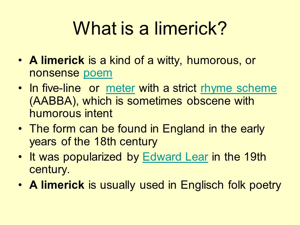 EOI CARTAGENA C1 y C2 INGLÉS: National Limerick Day
