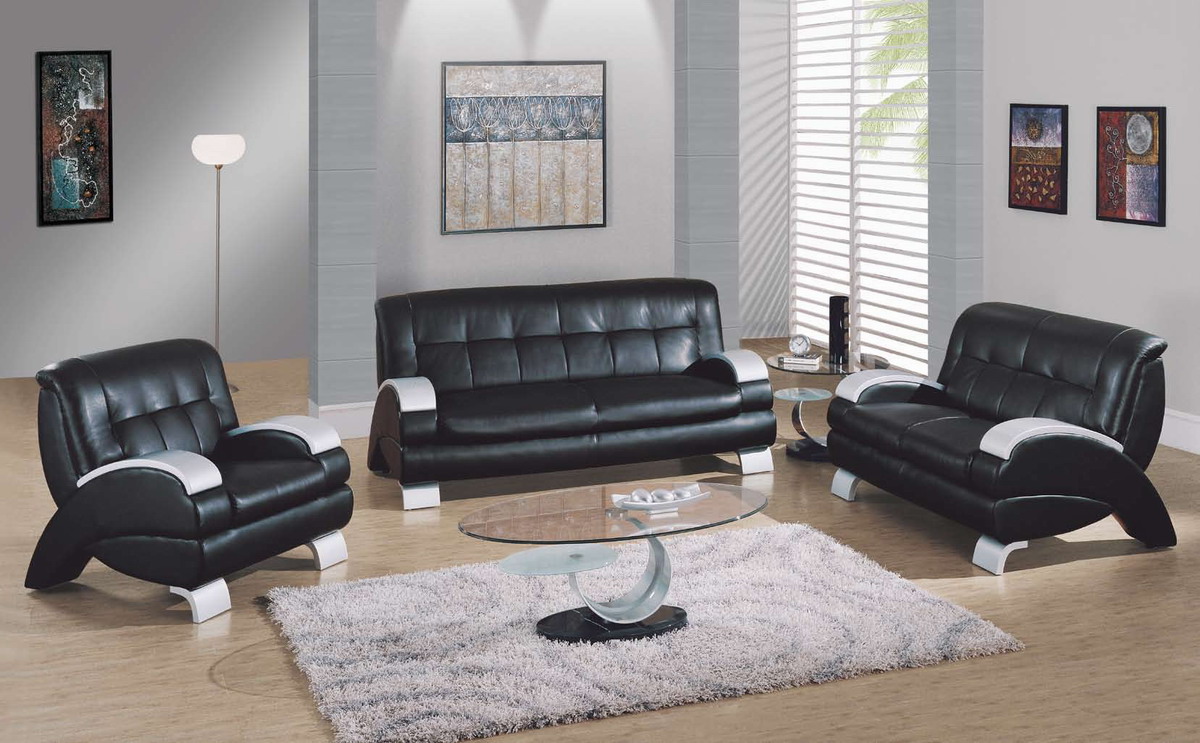 Cómo embellecer su Living Room con muebles de Cuero Negro : Diseño y ...