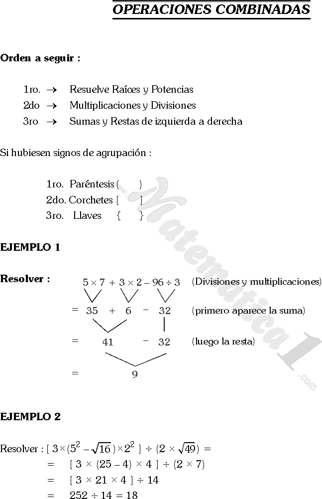 OPERACIONES COMBINADAS-LEY DE SIGNOS EJERCICIOS RESUELTOS PARA NIÑOS DE ...