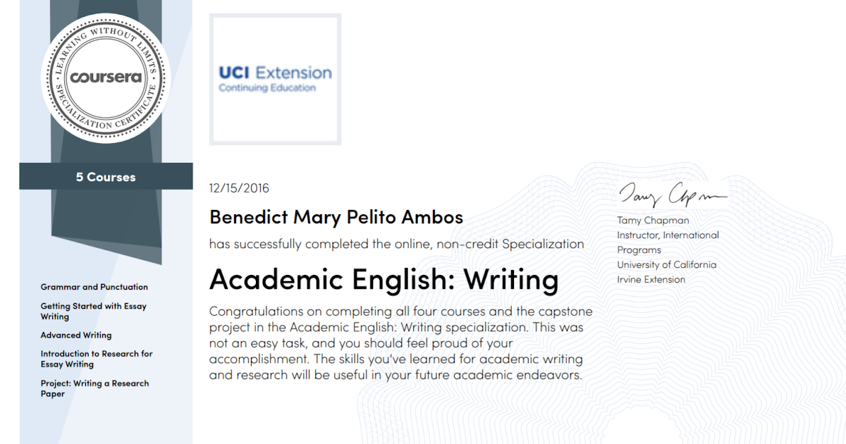 LEXICAL CROWN: MY FIRST COURSERA ONLINE ENGLISH SPECIALIZATION COURSE