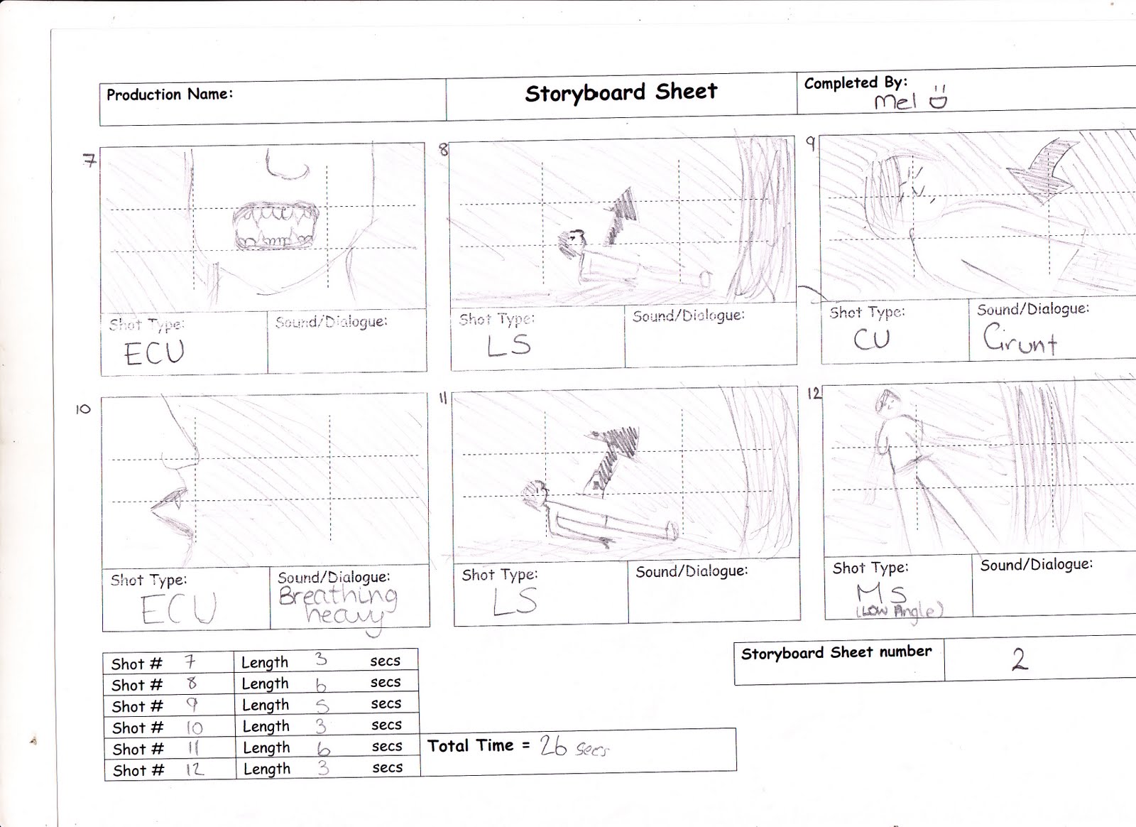 Foundation Portfolio: Shot lists and Storyboards