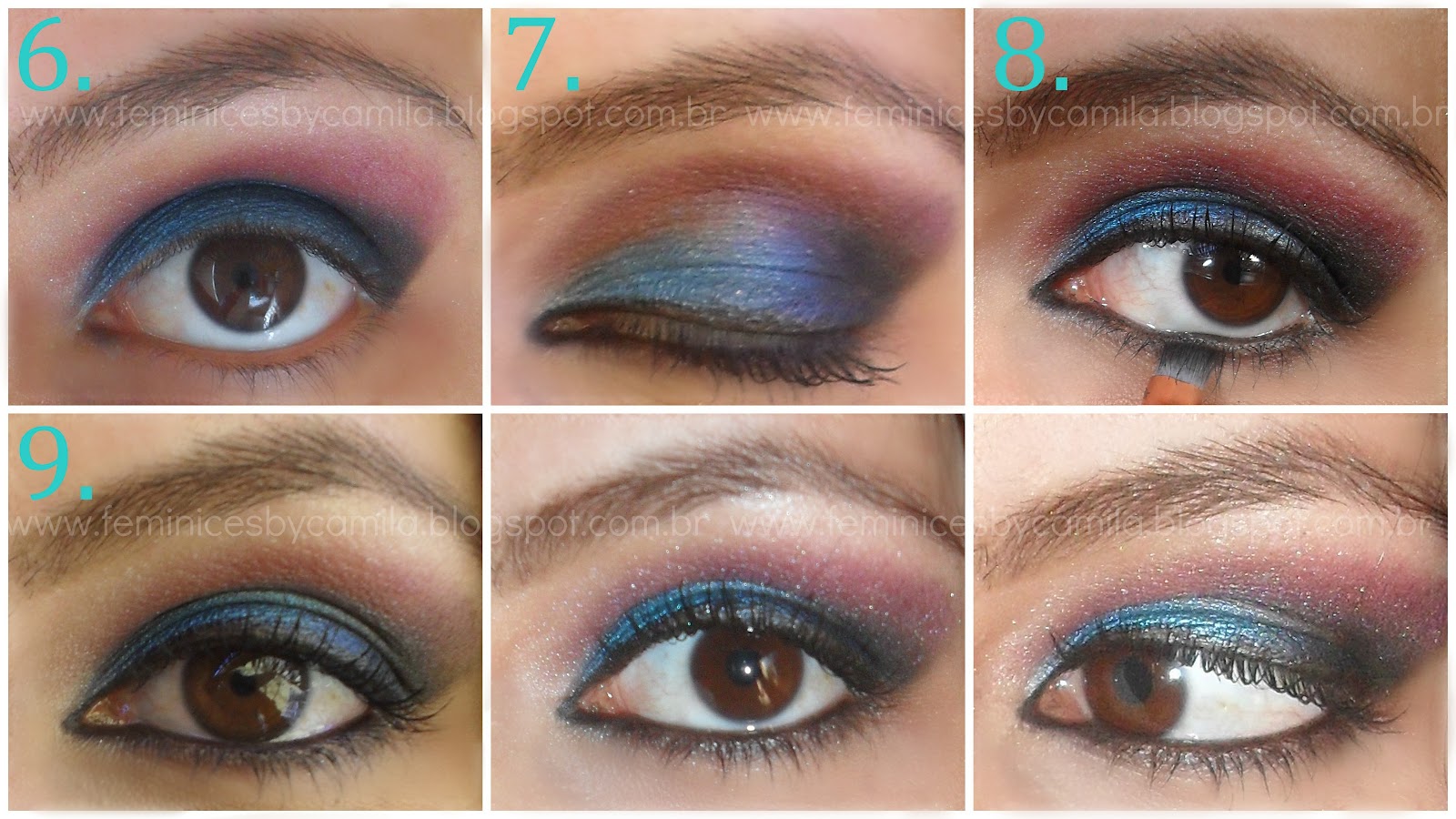 FEMINICES BY CAMILA: Make Azul e Roxo Shimmer