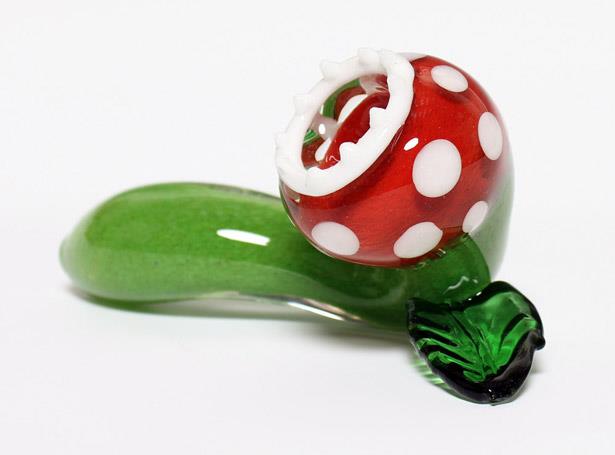 Pipa de vidrio con forma de flor piraña del video-game Mario Bros | El ...