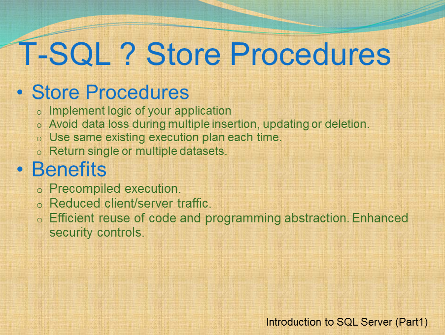 Sql Server knowledge sharing blog: Presentation -- Introduction to ...