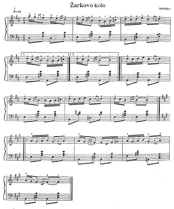 NOTE | DOMACE I STRANE: ŽARKOVO KOLO NOTE AKORDI TEKST