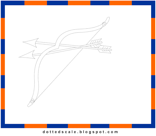 Printable Dotted Drawing Pictures: Bow And Arrow Dotted