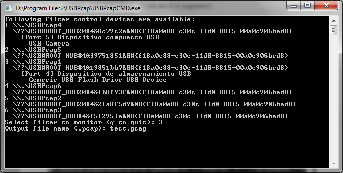 USBPcap: sniffer USB para Windows