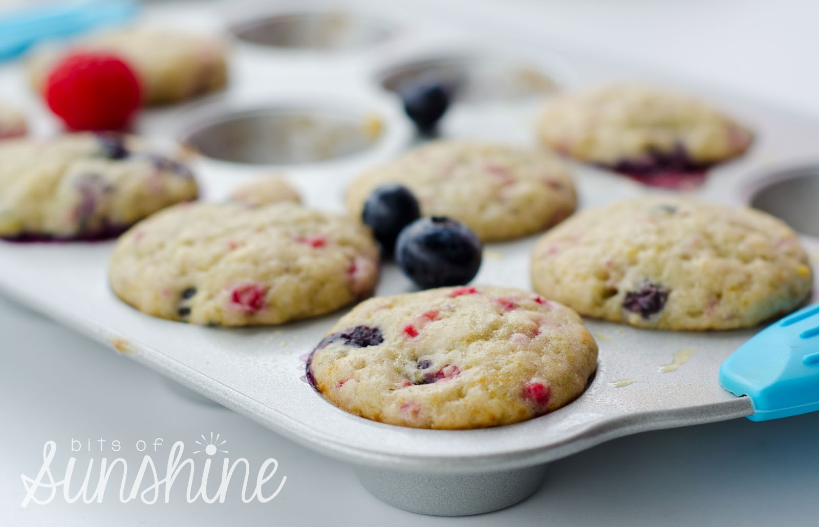 Buttermilk Berry Muffins with a Lemon Glaze — Bits of Sunshine