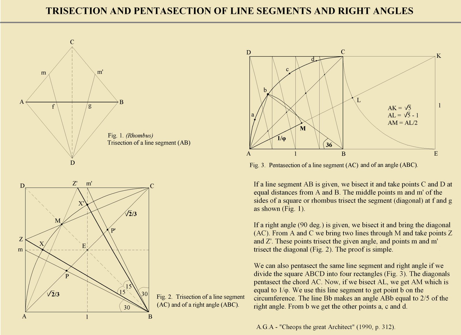 Metron Ariston: Trisection and Pentasection of line segments and angles