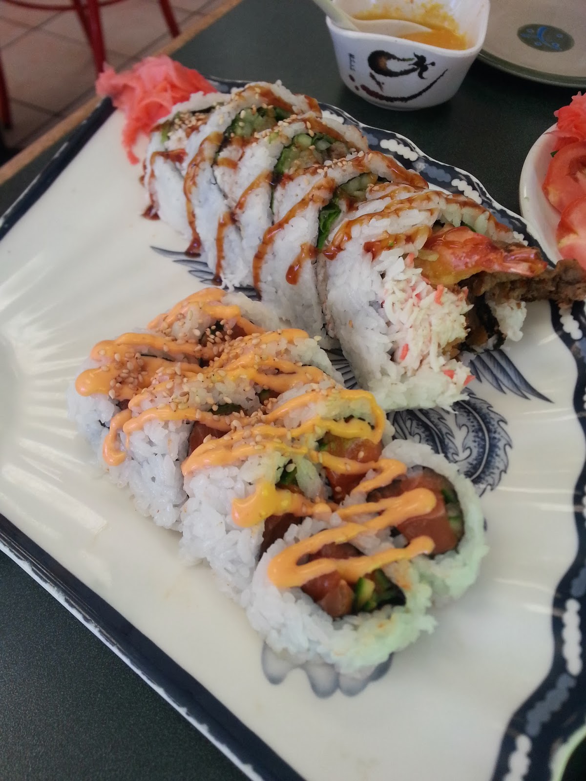 feeling famished: tokyo joe's sushi factory: da bomb rolls