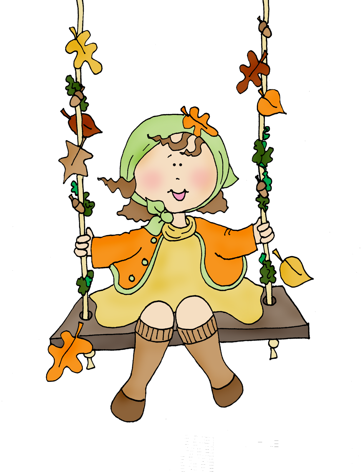 Free Dearie Dolls Digi Stamps: Autumn Swing