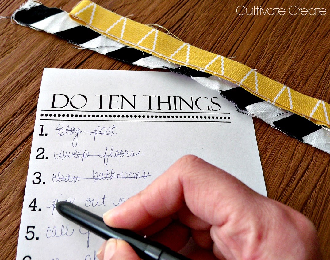 Cultivate Create: Ten Things List and a Printable